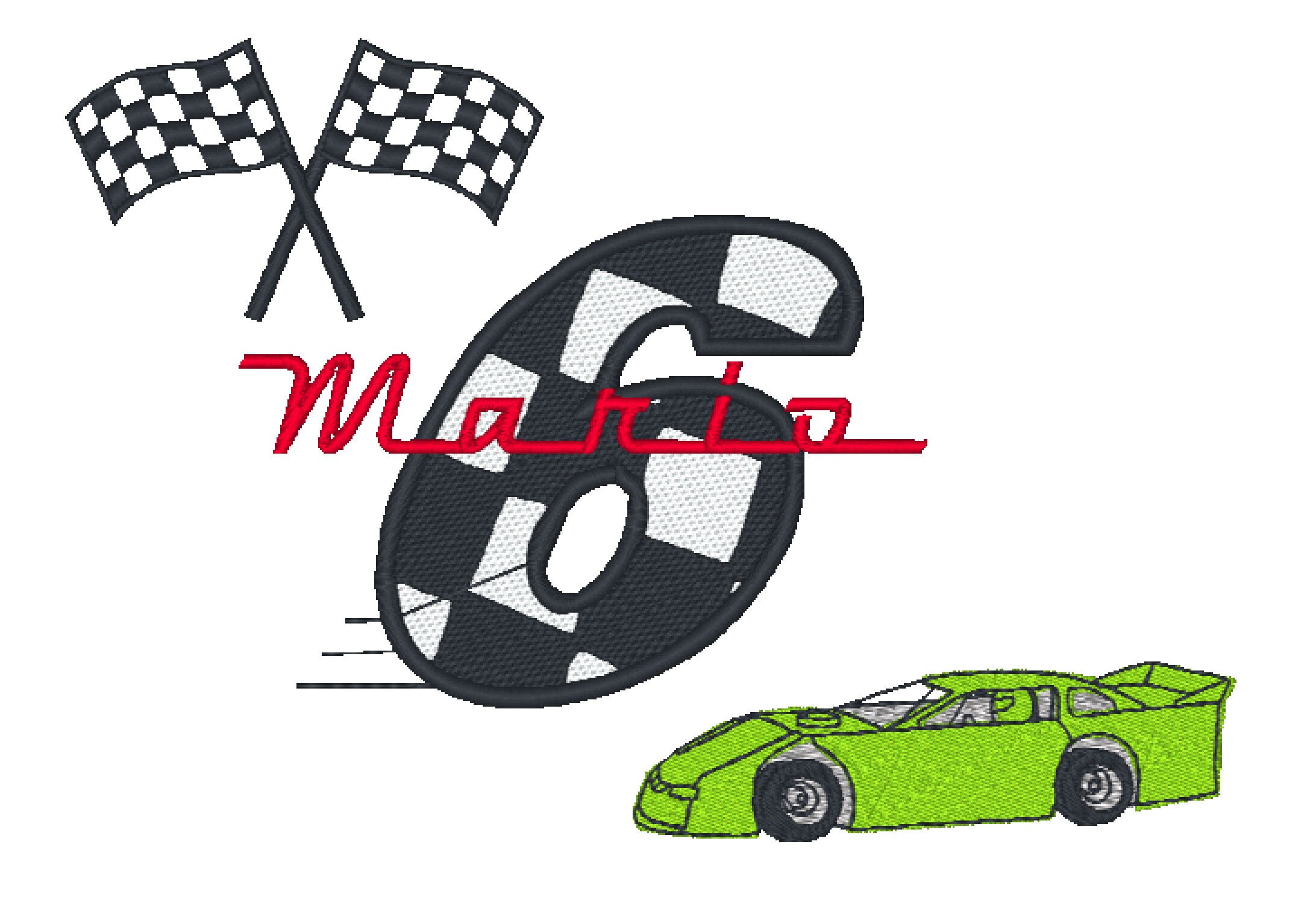 Race Car Embroidery Machine Designs Font Bundle Set 174 Files Instant ...