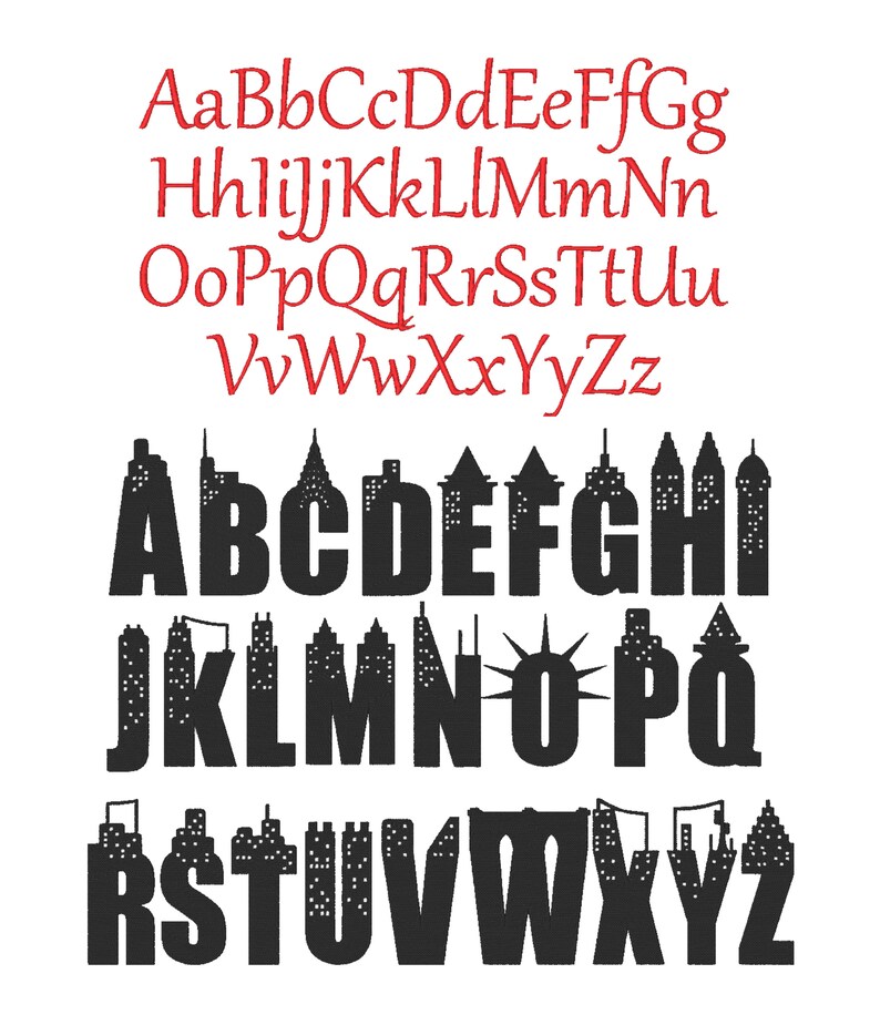 173 New York Embroidery Machine Designs Font Bundle Set INSTANT ...