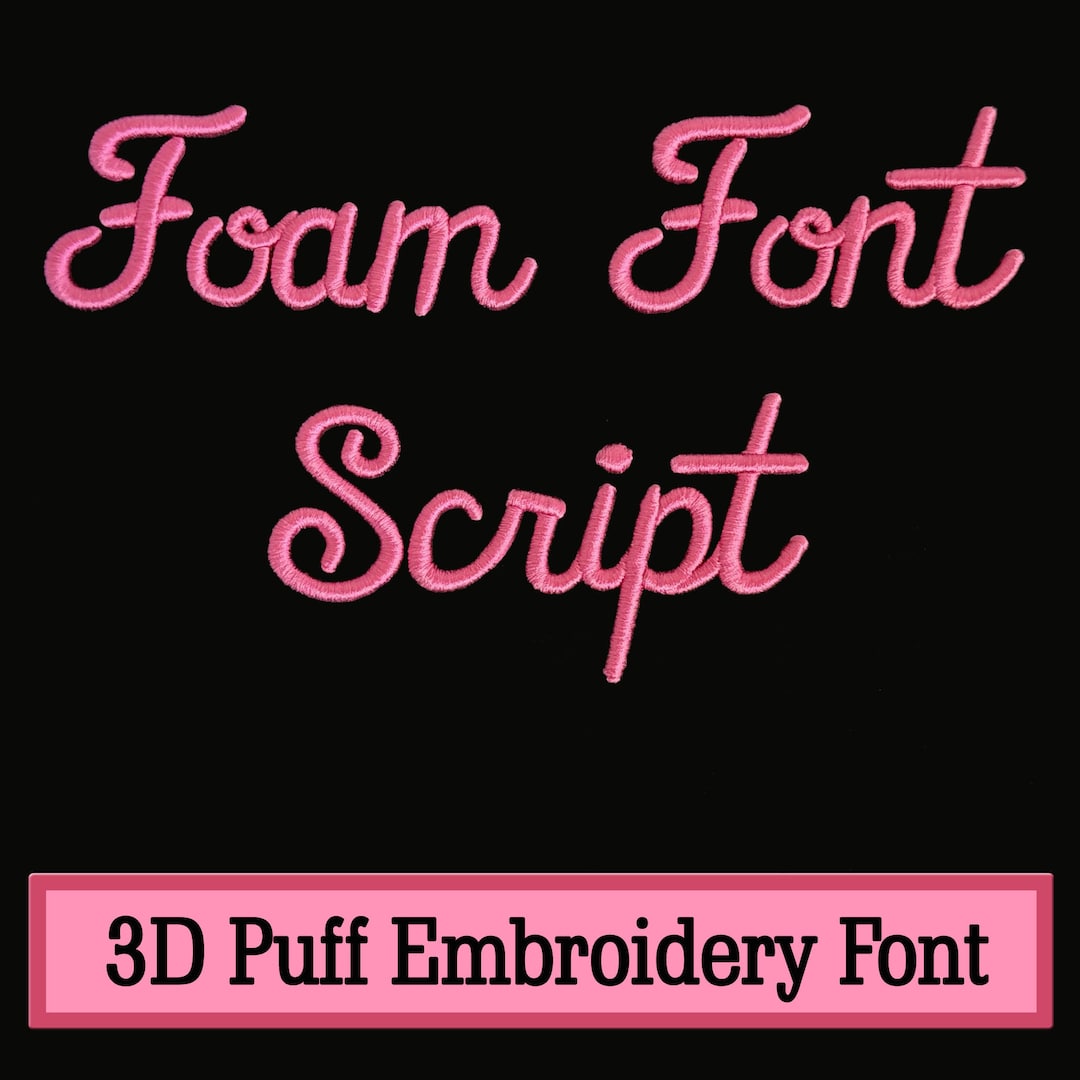 3D Puff Foam Font Script Embroidery Machine Designs BX Monogram 6 Sizes Each Total 384 Files ...