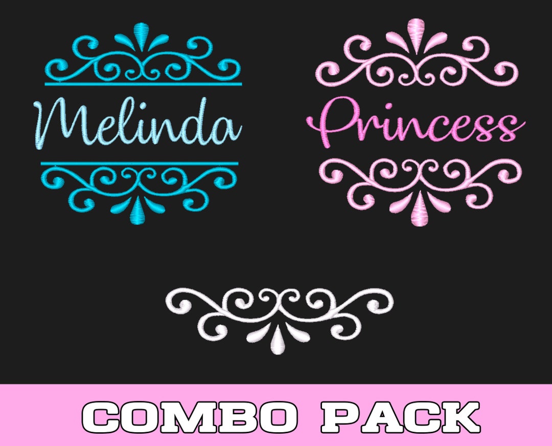 Font Frame Split Embroidery Machine Design Combo Pack Instant - Etsy