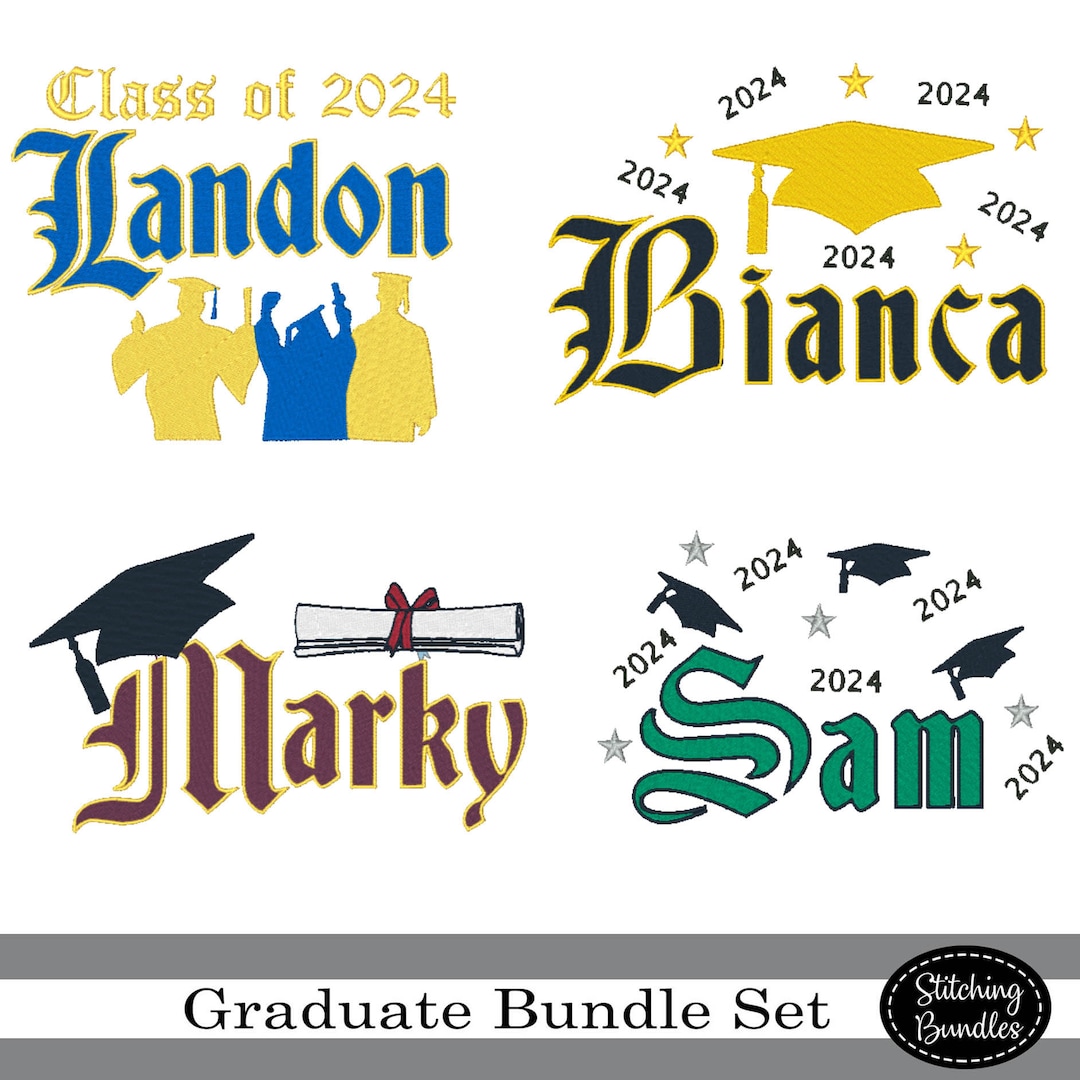 142 Graduate Class of 2024 Embroidery Machine Designs Bundle Set BX ...