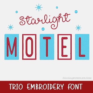 Starlight Trio Embroidery Font Set Script and Box Letter BX Machine ...