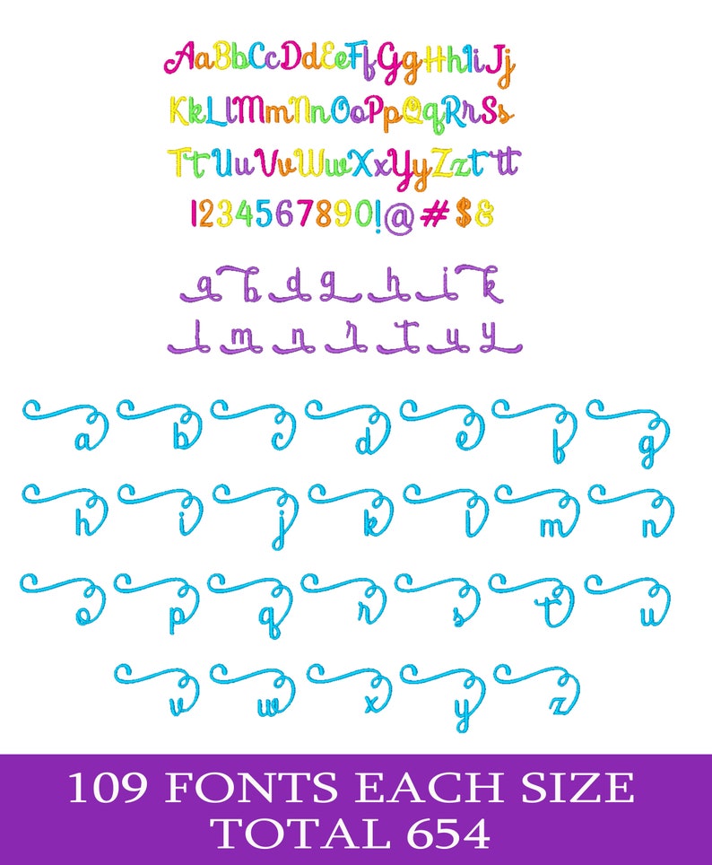 Audrey Font With Tails Swash Embroidery Machine Designs 654 Fonts 6 ...