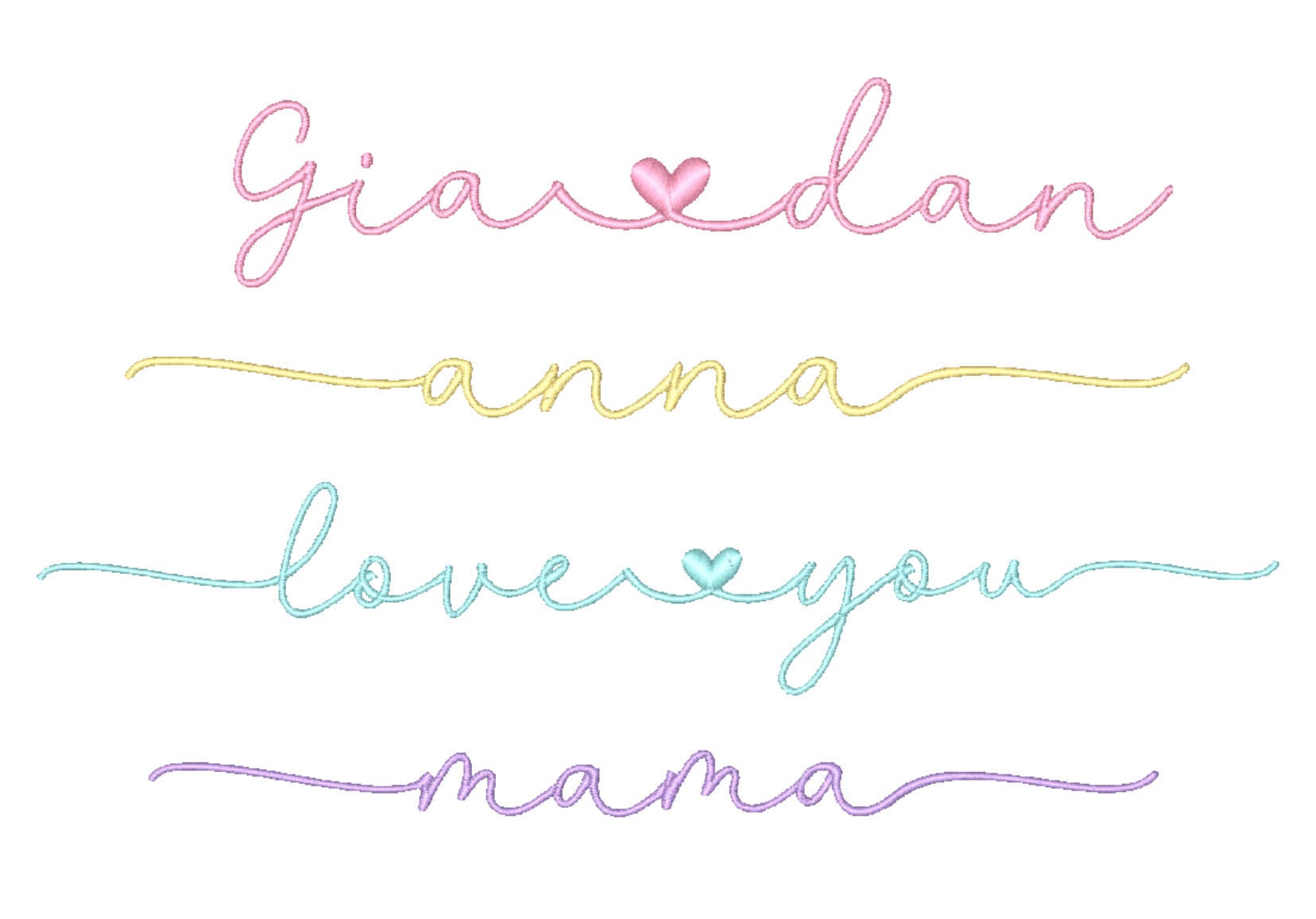 Love You Heart Swashes Font With Tails Embroidery Machine - Etsy