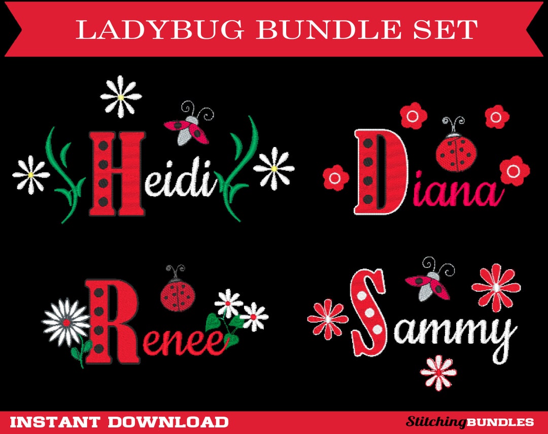 91 Ladybug Embroidery Machine Designs Bundle Set - Instant Download ...