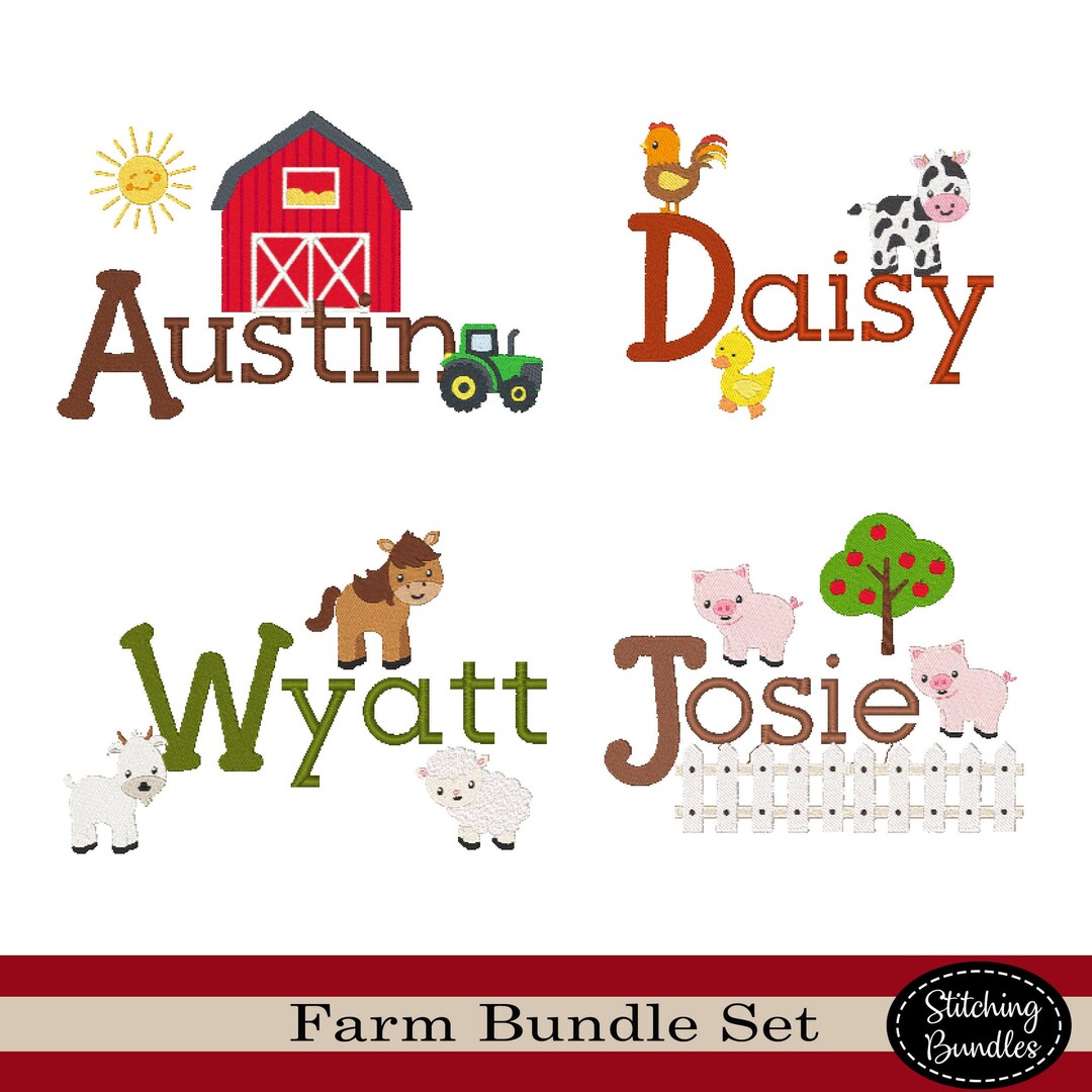 88 Farm Animal Embroidery Machine Designs Bundle Set Instant Download ...
