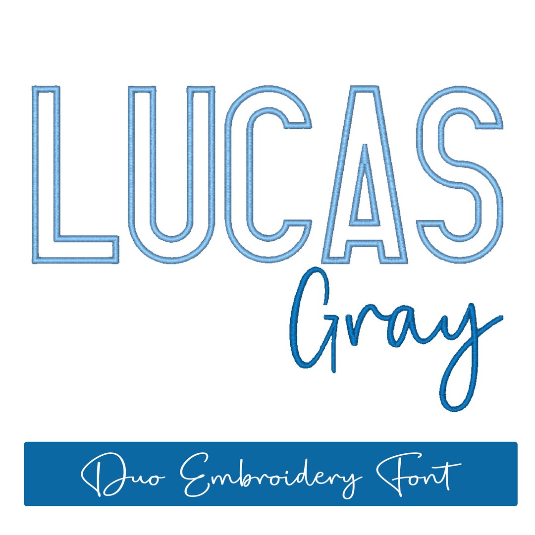 Lucas Gray Duo Embroidery Font BX Monogram 749 Files Sans and Script ...
