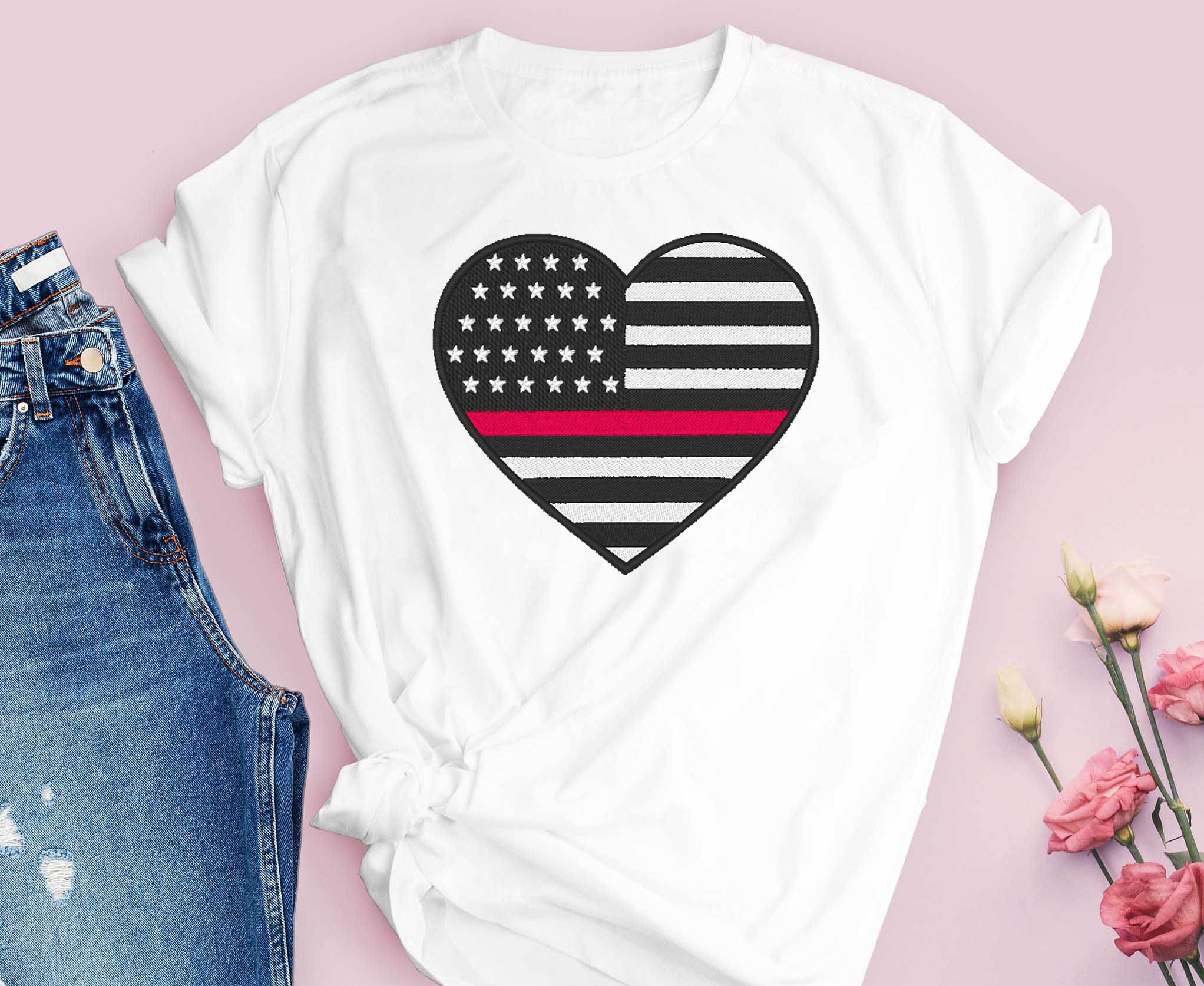 Thin Blue Line Red Line Embroidery Machine Designs Flag Police - Etsy