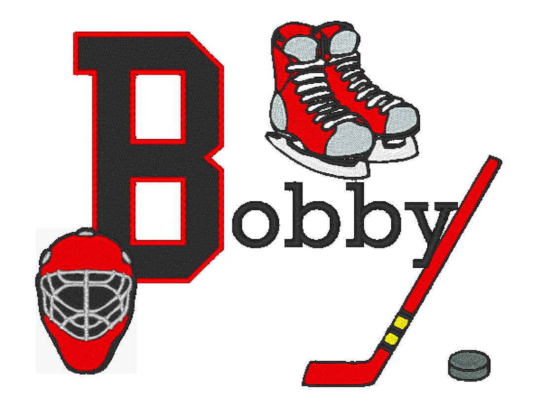 Hockey Embroidery Machine Designs Bundle Set Fonts 122 Files Instant ...