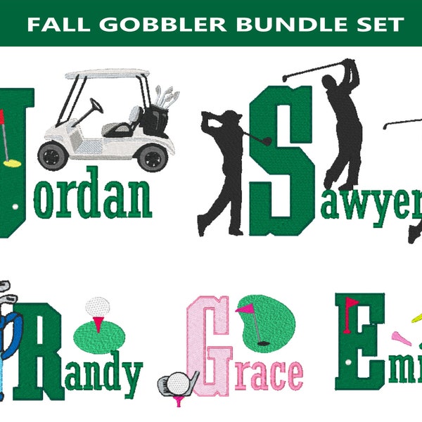 Golf Monogram Font - Etsy