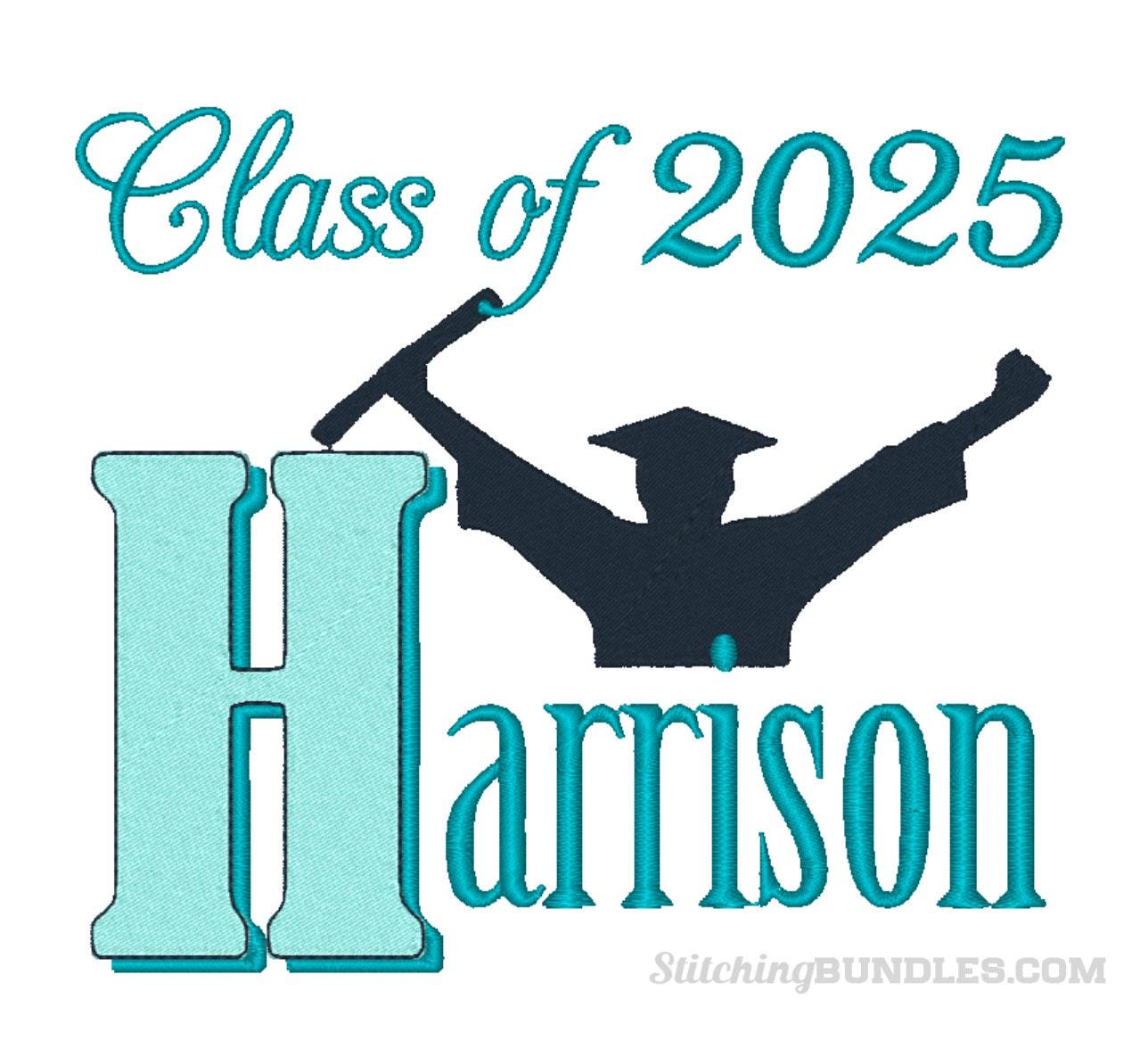 107 Class of 2025 Graduate Embroidery Machine Designs Bundle Set Class ...