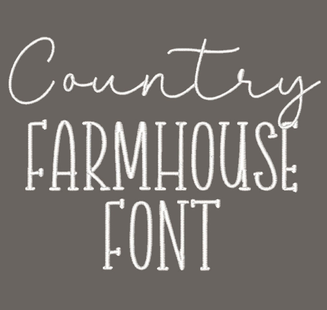Farmhouse Duo Script and Serif Font Embroidery Machine Designs - Etsy