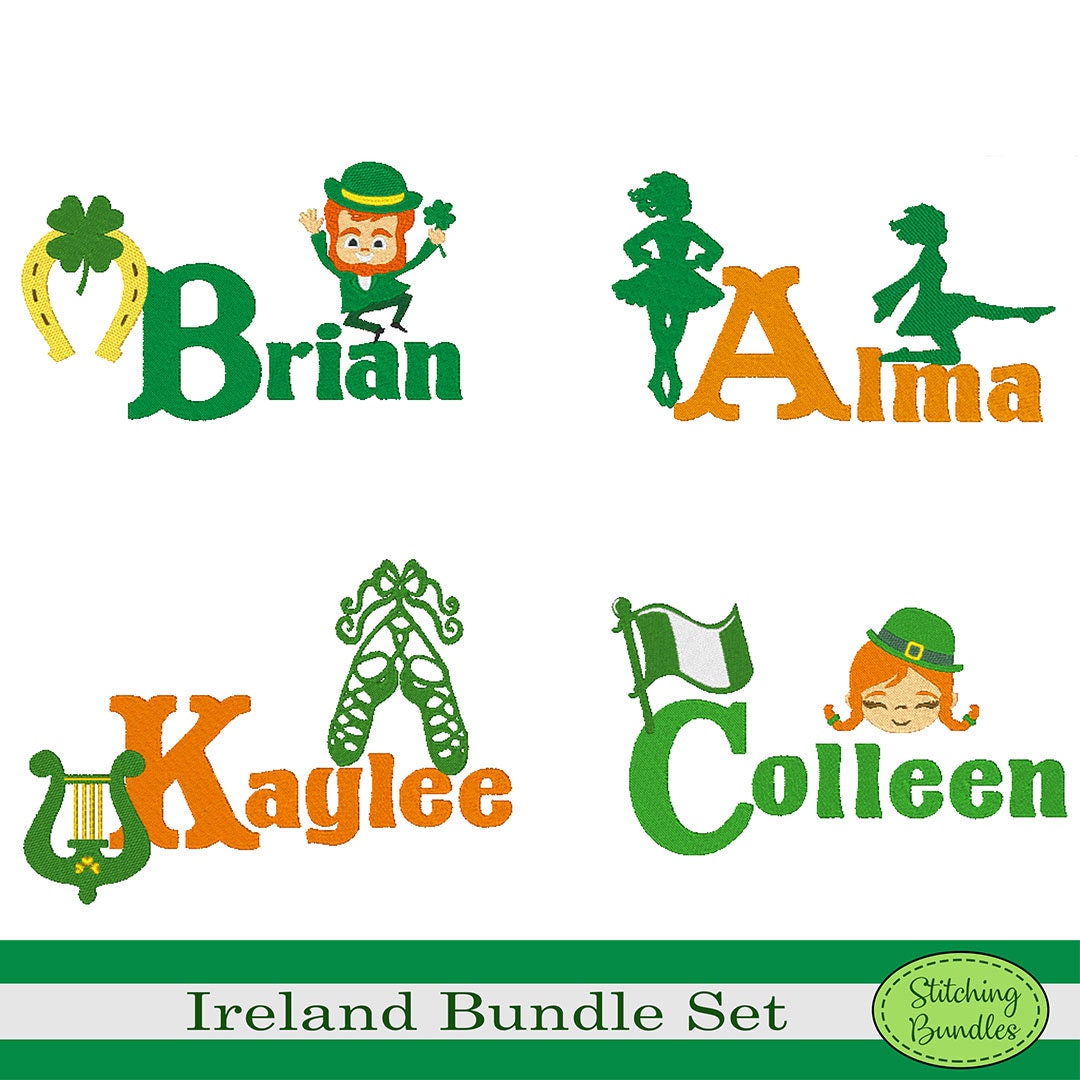 82 Ireland Embroidery Machine Design Set Monogram St. Patrick's Day ...