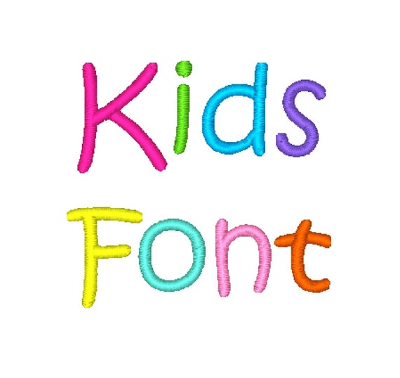 Kids Font Monogram Embroidery Machine Designs Instant - Etsy