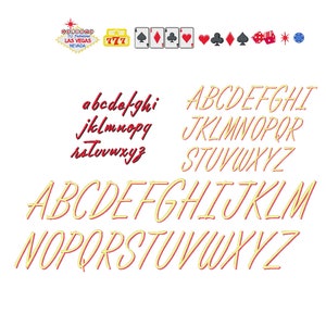 138 Las Vegas Embroidery Machine Designs Font Bundle Set Instant ...