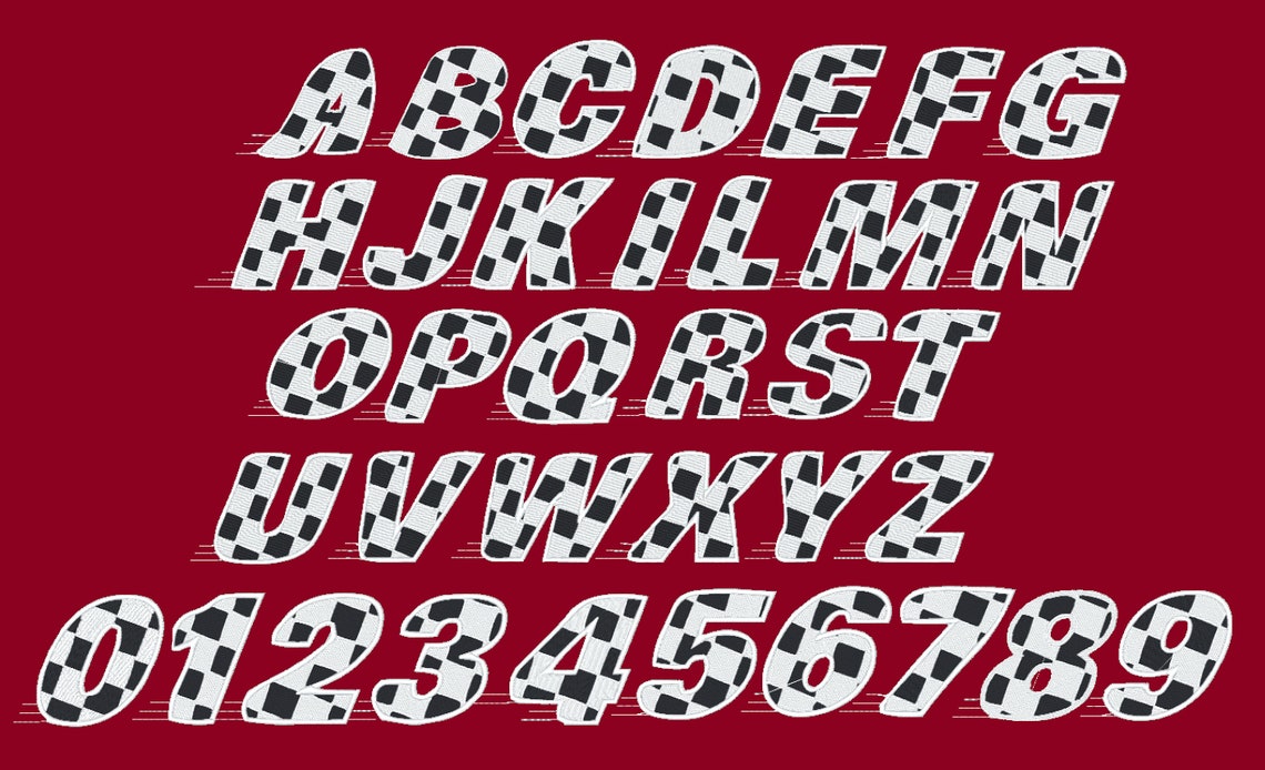 Race Car Embroidery Machine Designs Font Bundle Set 174 Files Instant ...
