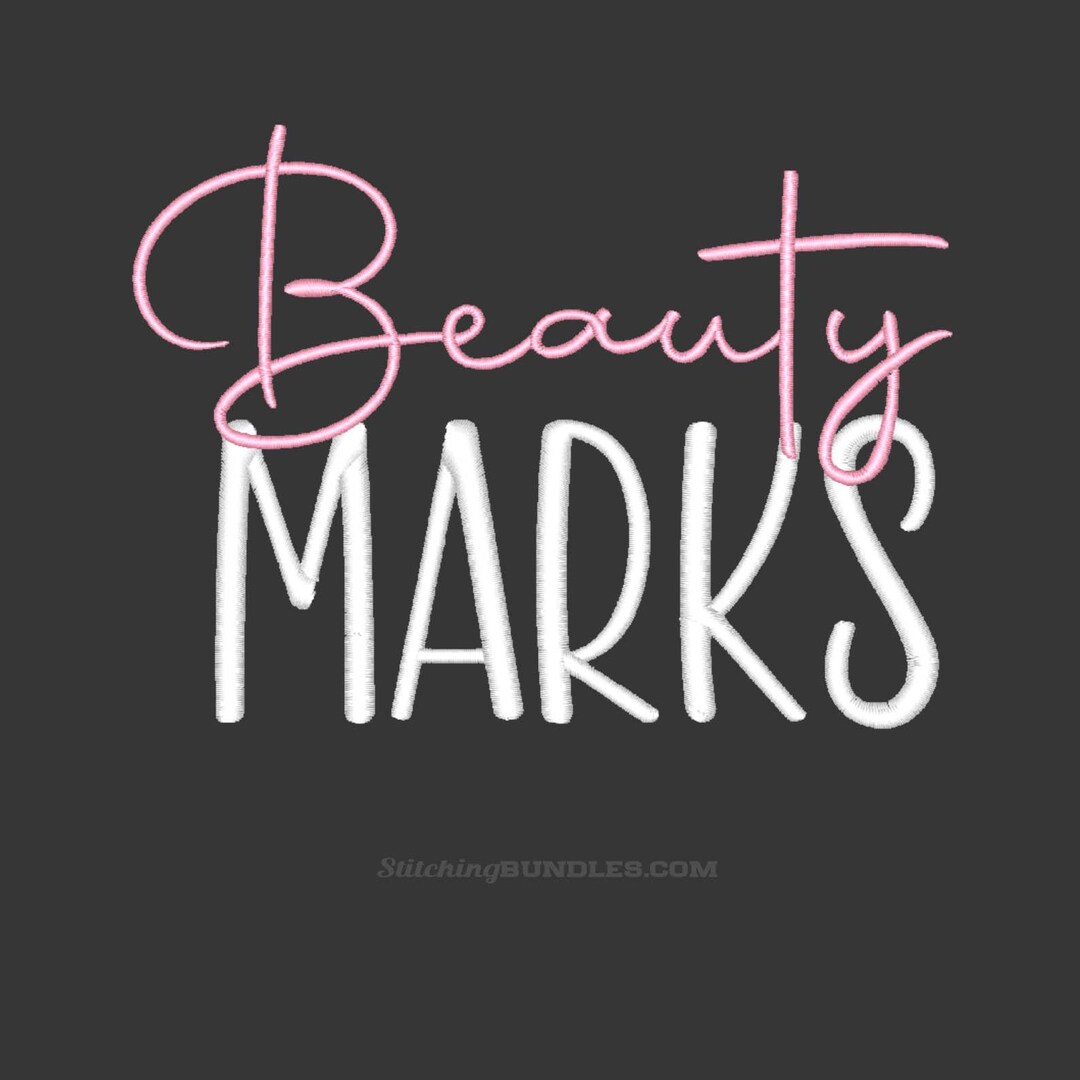Beauty Marks Duo Font Embroidery Machine Designs BX Monogram Includes 2 ...