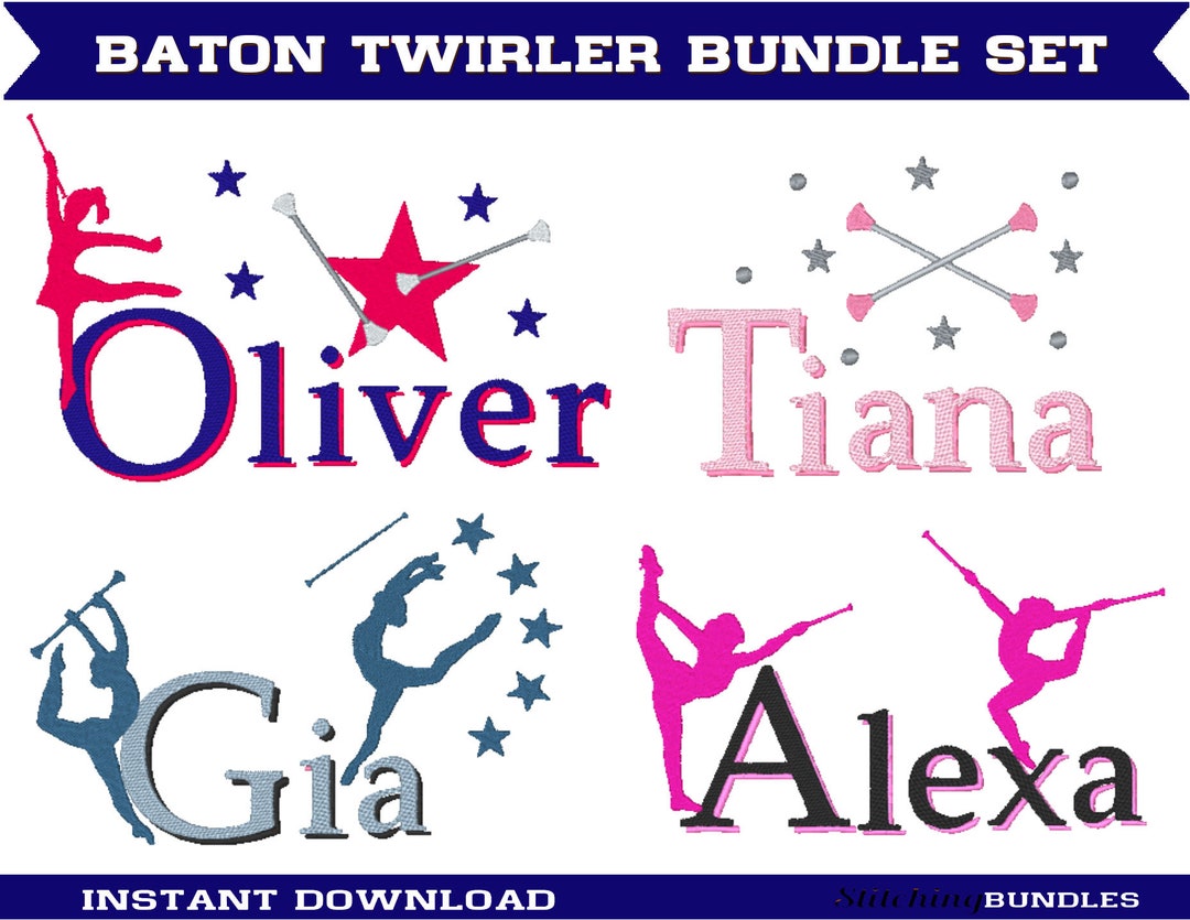 129 Baton Twirler Embroidery Machine Designs Bundle Set With - Etsy