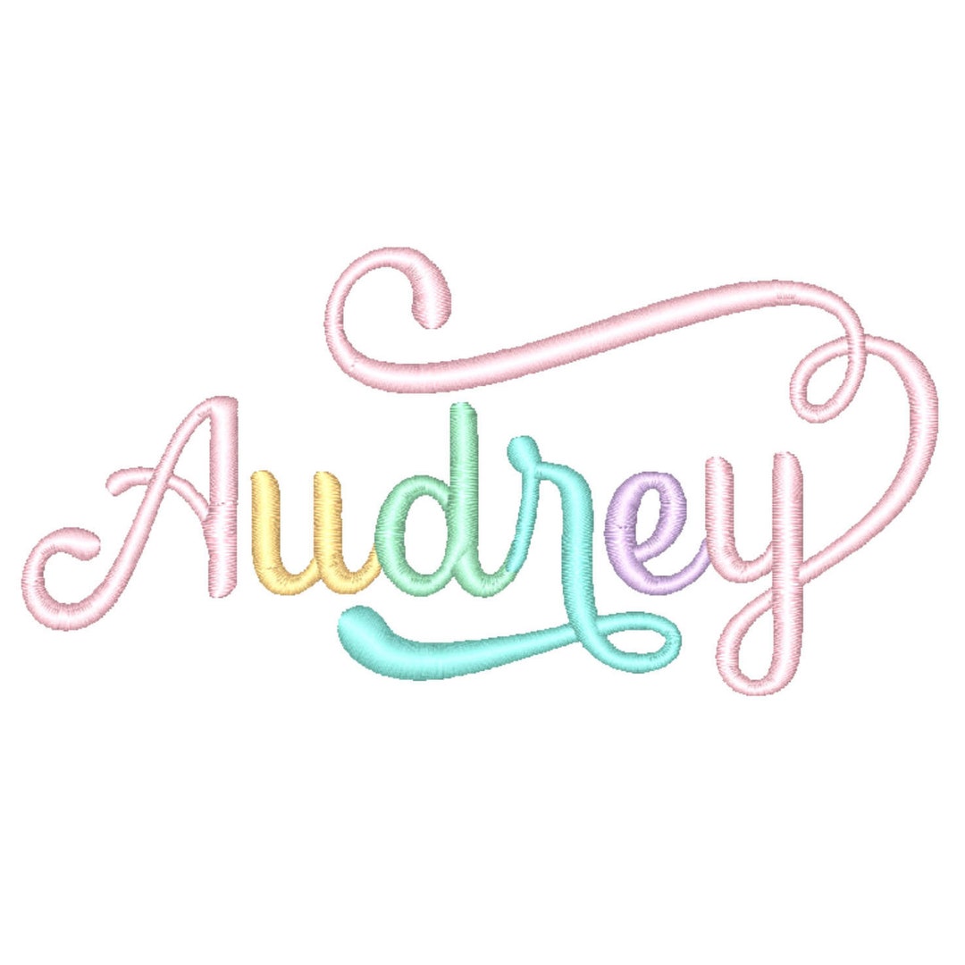 Audrey Font with tails swash Embroidery Machine Designs 654 Fonts 6 ...