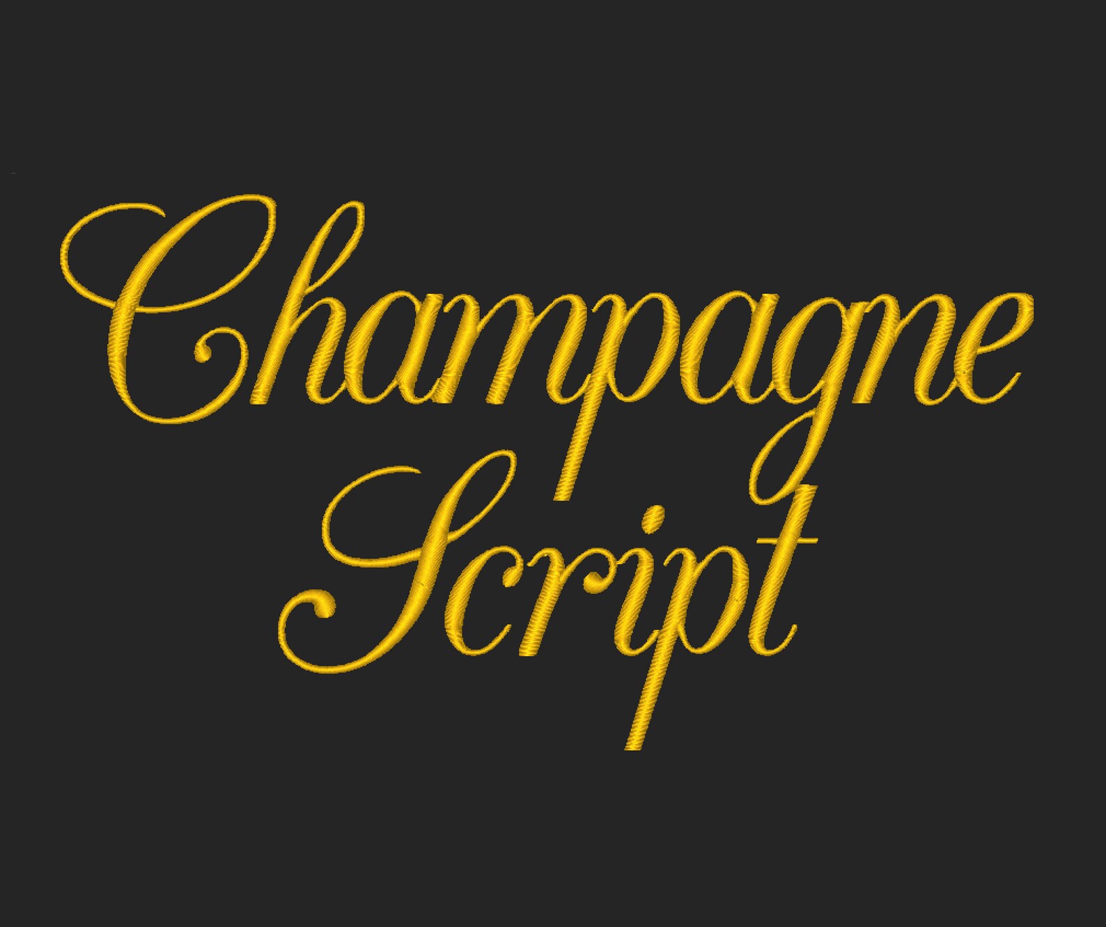 Champagne Script Embroidery Machine Designs Font 5 Sizes - Etsy