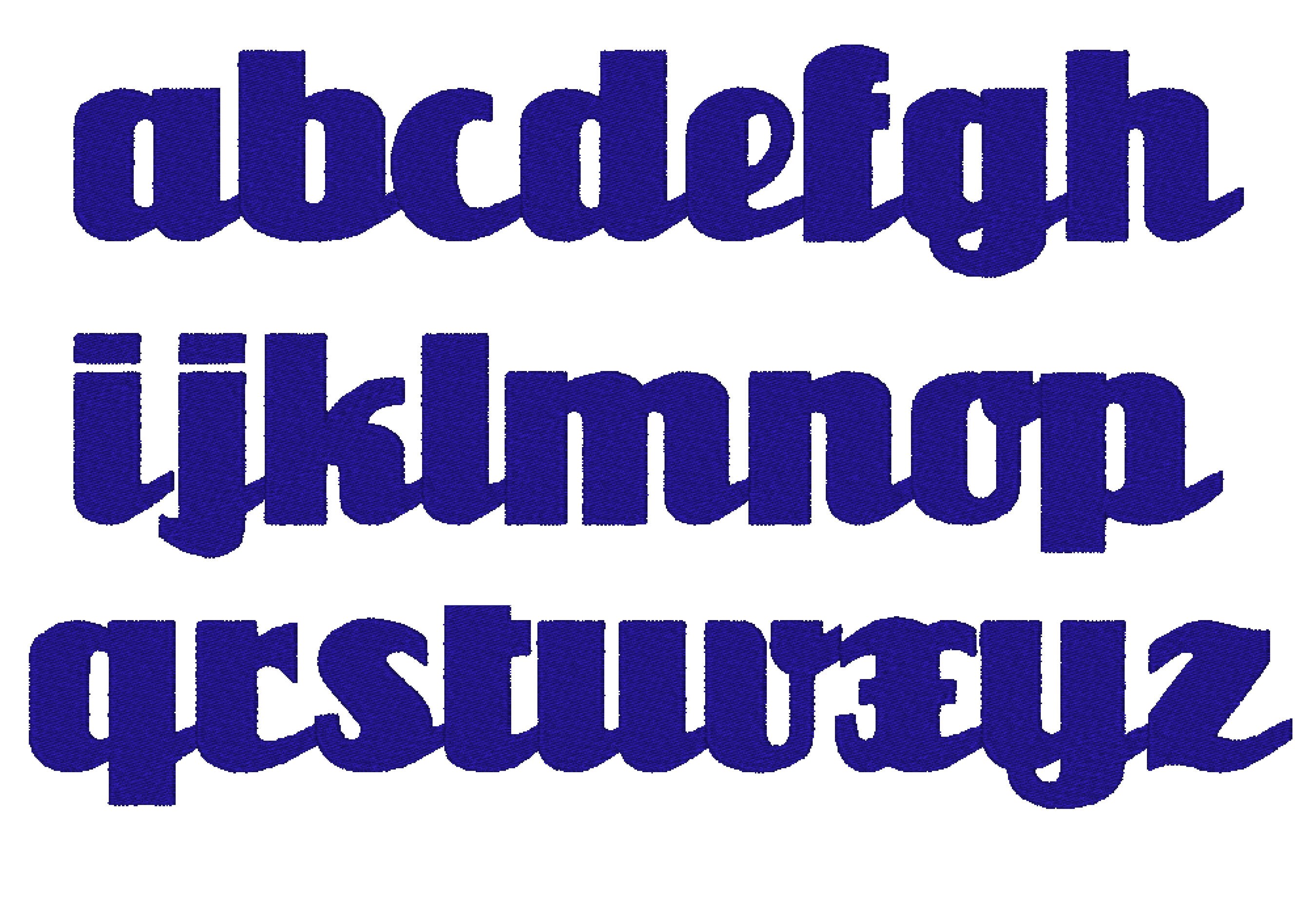 Simple Bold Script Embroidery Machine Designs Font 4 Sizes | Etsy