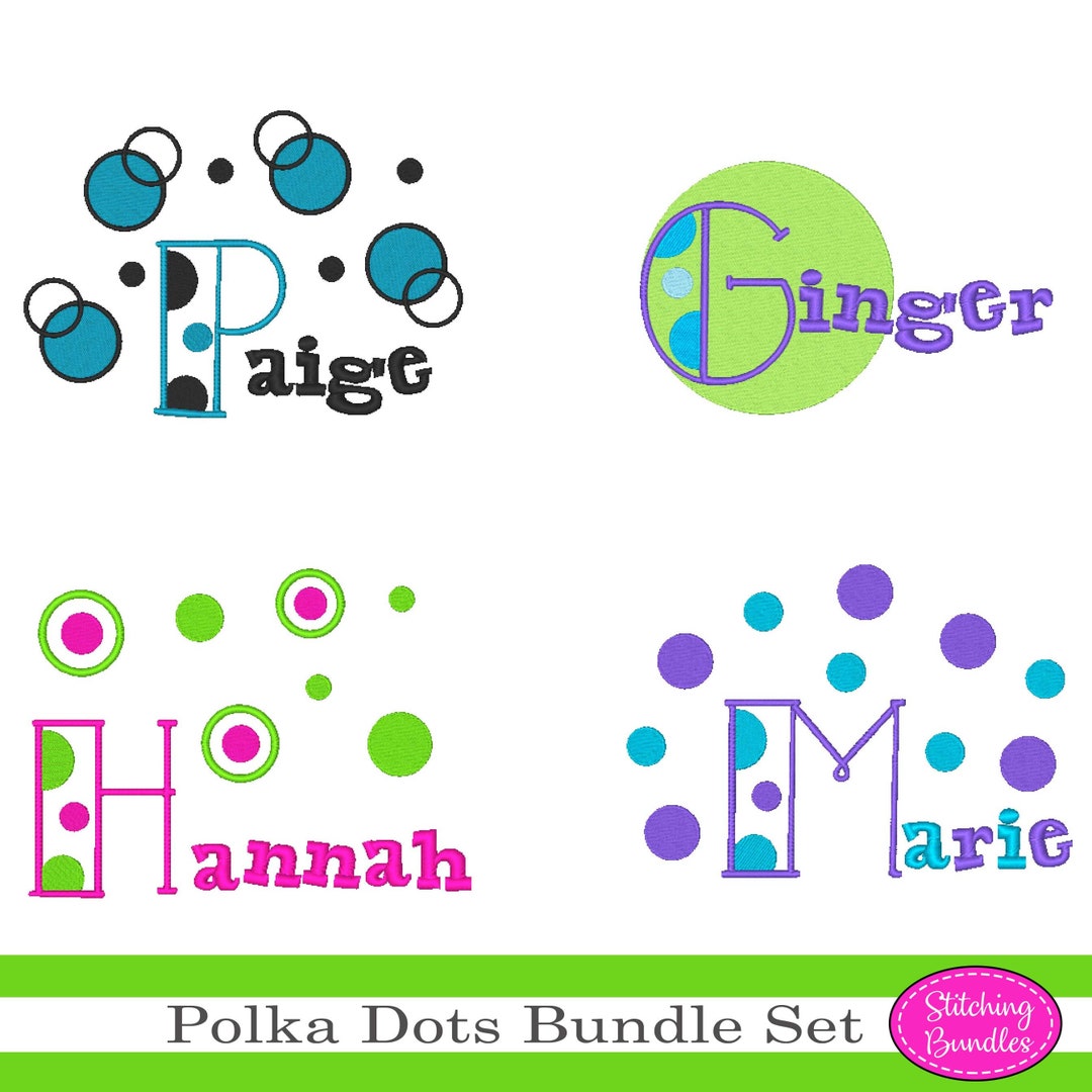 125 Polka Dots Embroidery Machine Designs Bundle Set Fonts - Instant ...