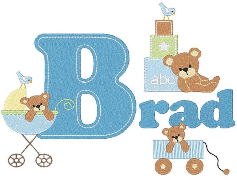127 Baby Bear Embroidery Machine Designs Bundle Set With Font - Instant ...