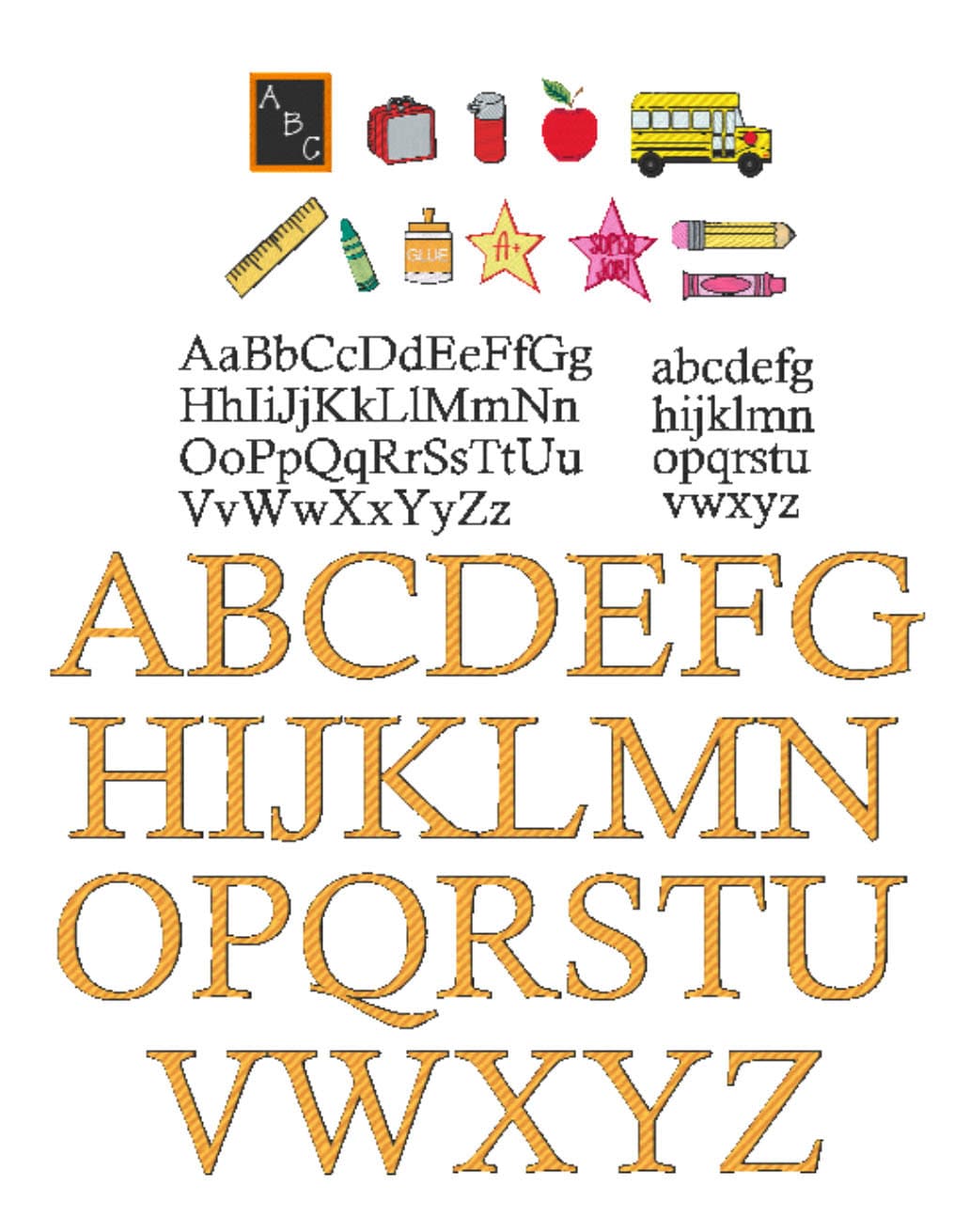 114 Back to School Embroidery Machine Designs Bundle Set Monogram ...
