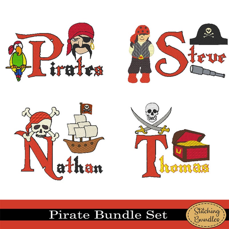 Pirate Embroidery Designs - Etsy
