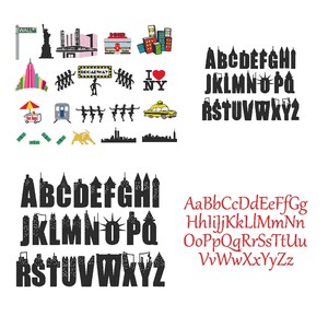 173 New York Embroidery Machine Designs Font Bundle Set INSTANT ...