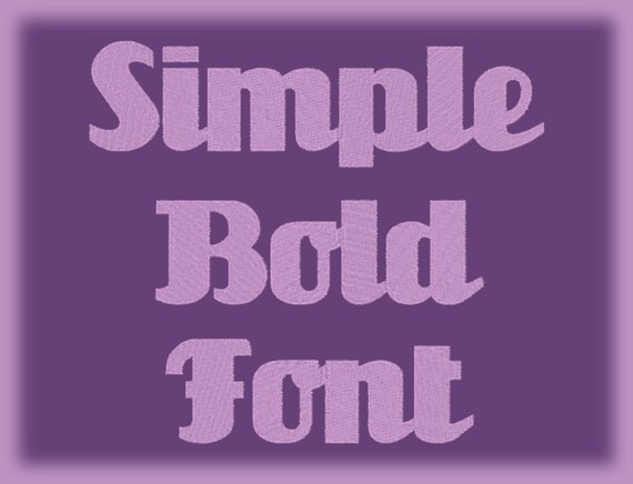 Simple Bold Script Embroidery Machine Designs Font 4 Sizes | Etsy