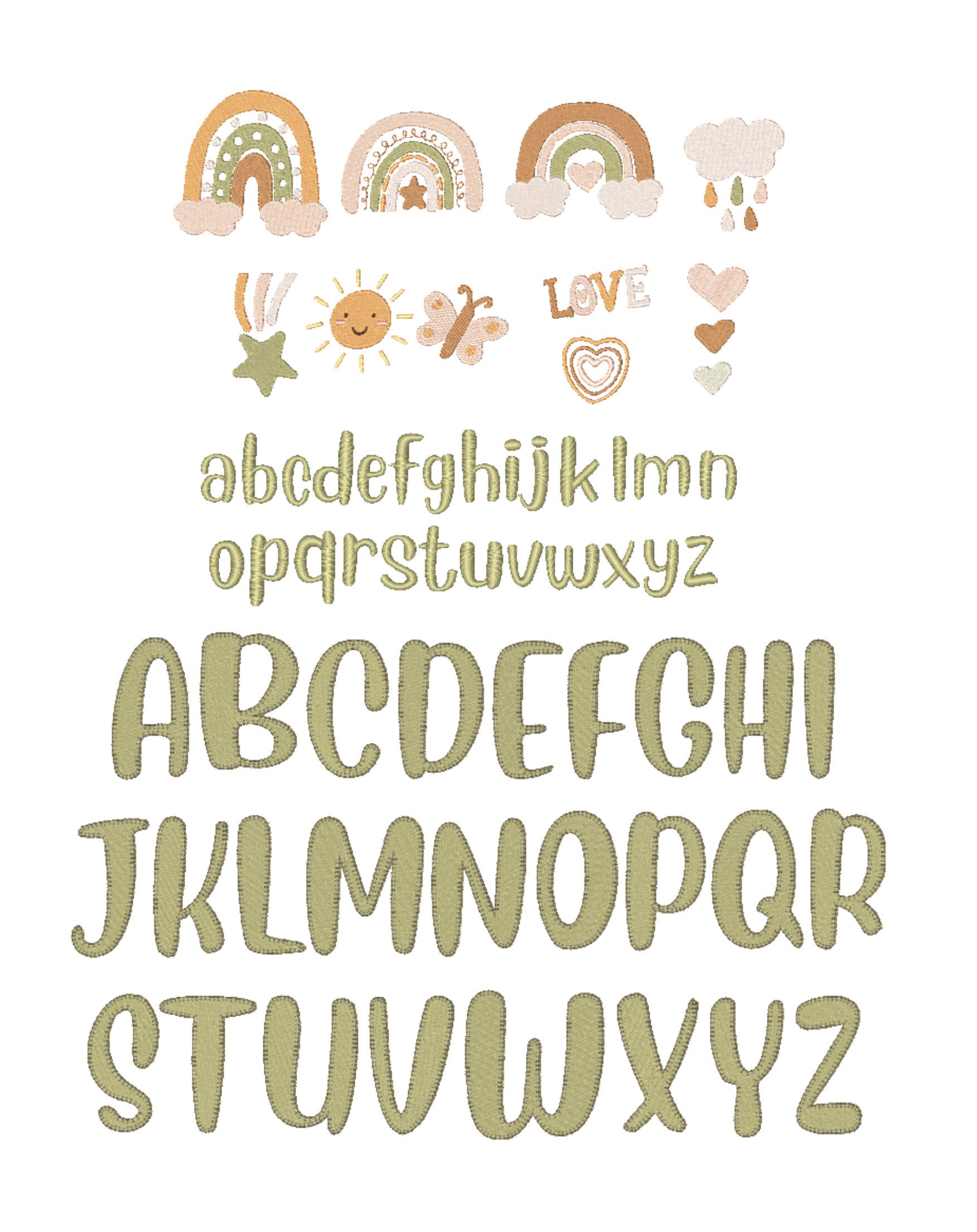 82 Boho Rainbow Embroidery Machine Designs Bundle Set Font - Etsy