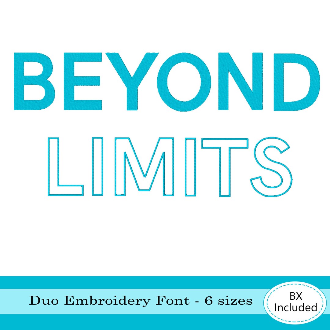 Beyond Limits Duo Embroidery Font Set BX Monogram 768 Files 6 Bold & 6 ...
