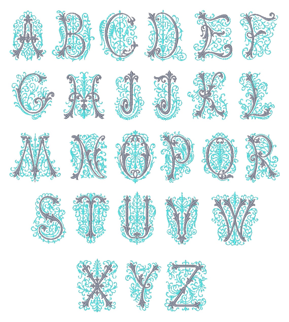 Wedding Font Flourish Swirl Monogram Machine Embroidery Design | Etsy