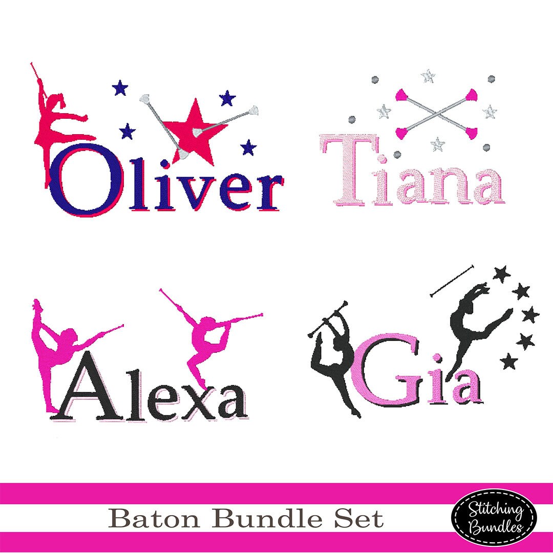 129 Baton Twirler Embroidery Machine Designs Bundle Set With Fonts ...
