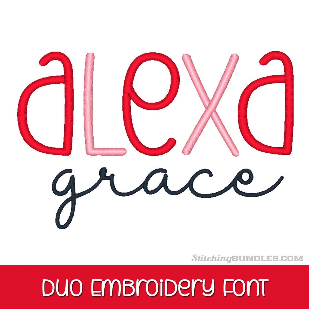 Alexa Grace Duo Font BX Embroidery Machine Designs Monogram - 2 Fonts ...