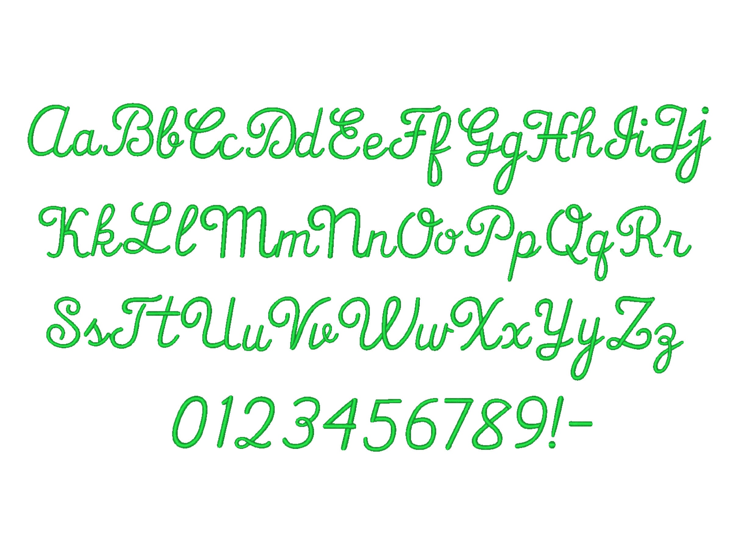 3D Puff Foam Font Script Embroidery Machine Designs BX Monogram 6 Sizes ...