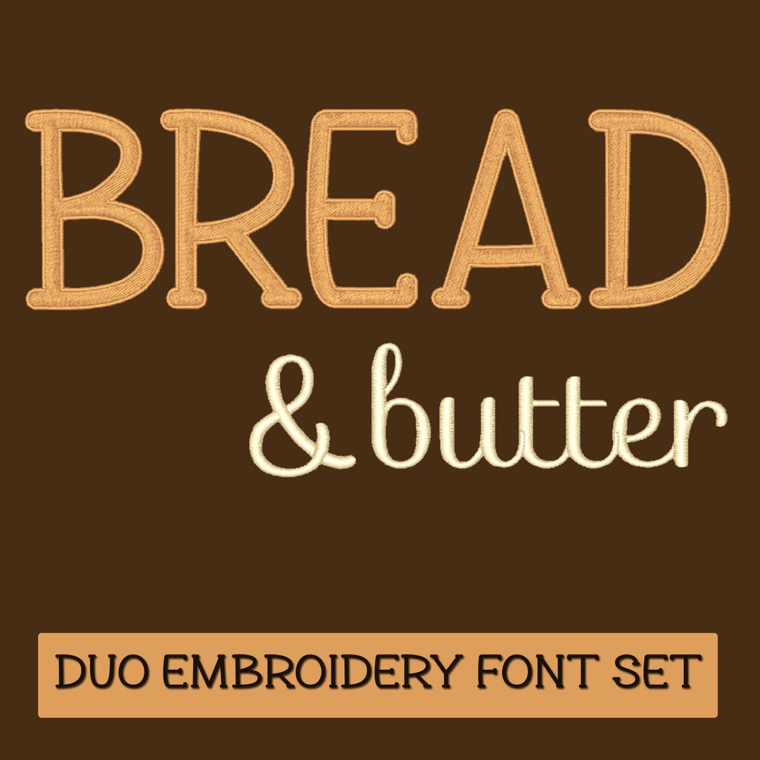 Duo Embroidery Font Bread and Butter BX Monogram 2 Fonts Style - Etsy
