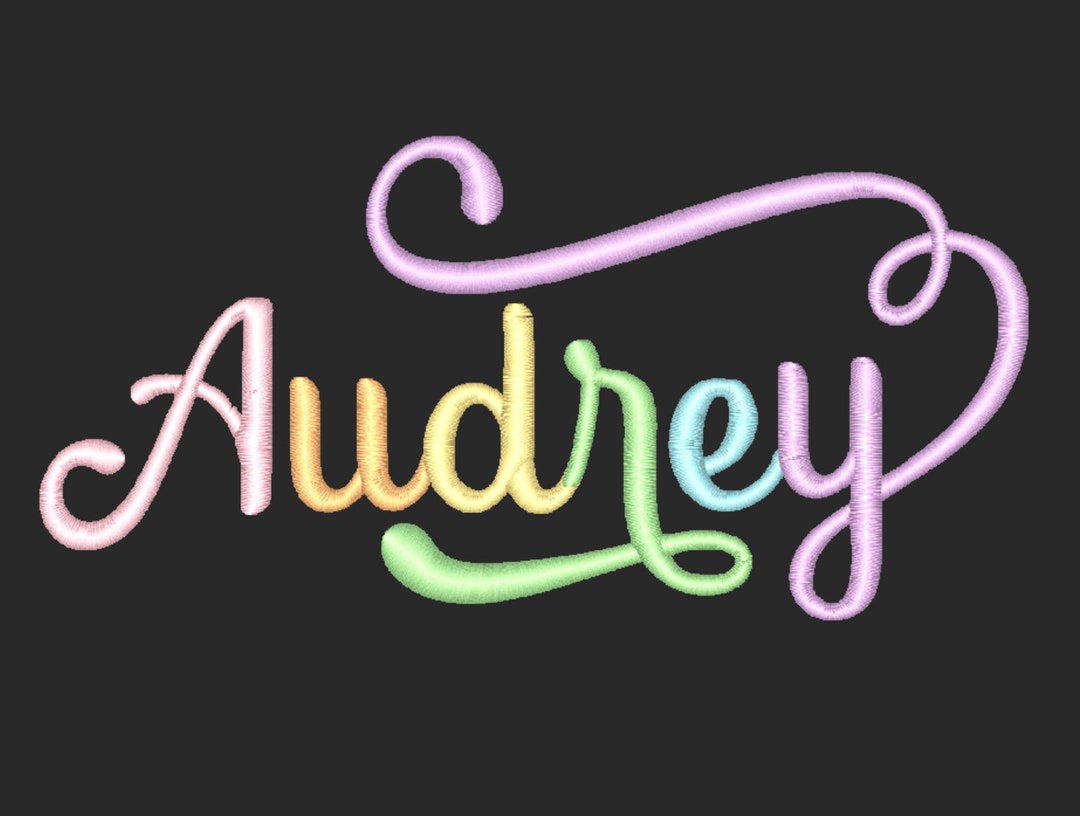 Audrey Font With Tails Swash Embroidery Machine Designs 654 - Etsy