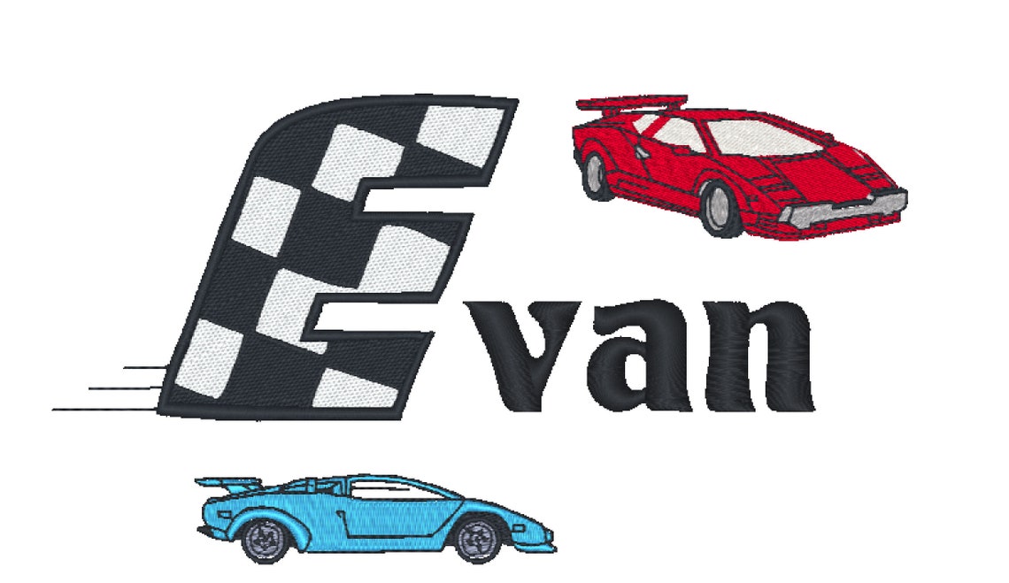 Race Car Embroidery Machine Designs Font Bundle Set 174 Files Instant ...