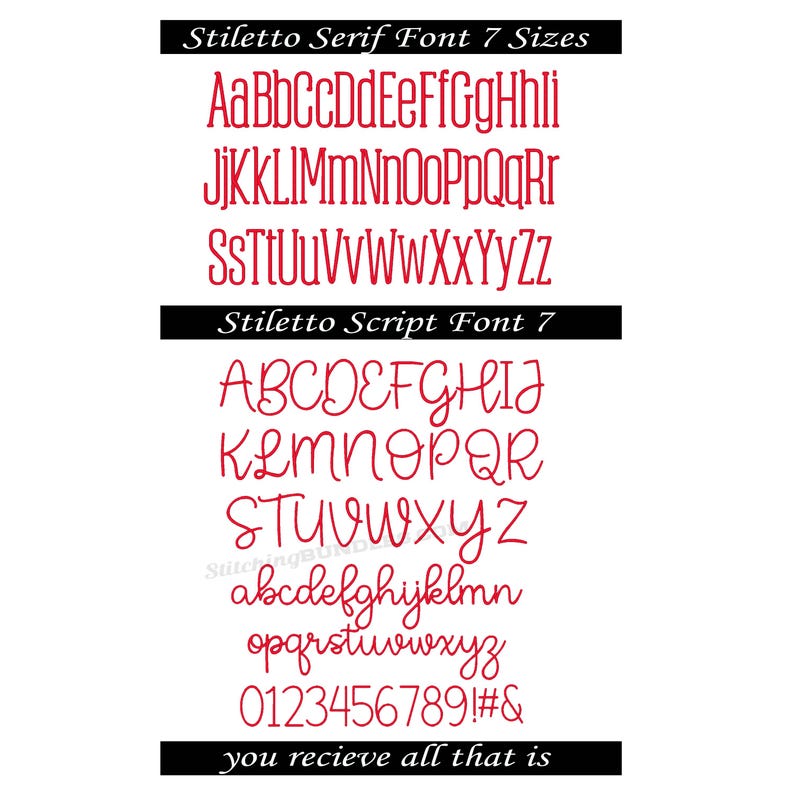 Stiletto Duo Embroidery Font BX Monogram 819 Files Serif & Script Fonts ...