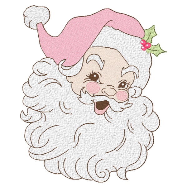 Santa Face Machine Embroidery - Etsy
