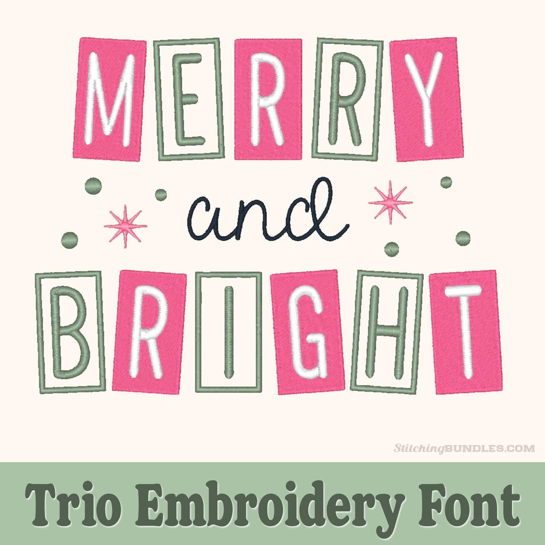 New Starlight Trio Embroidery Font Set Script and Box Letter BX ...