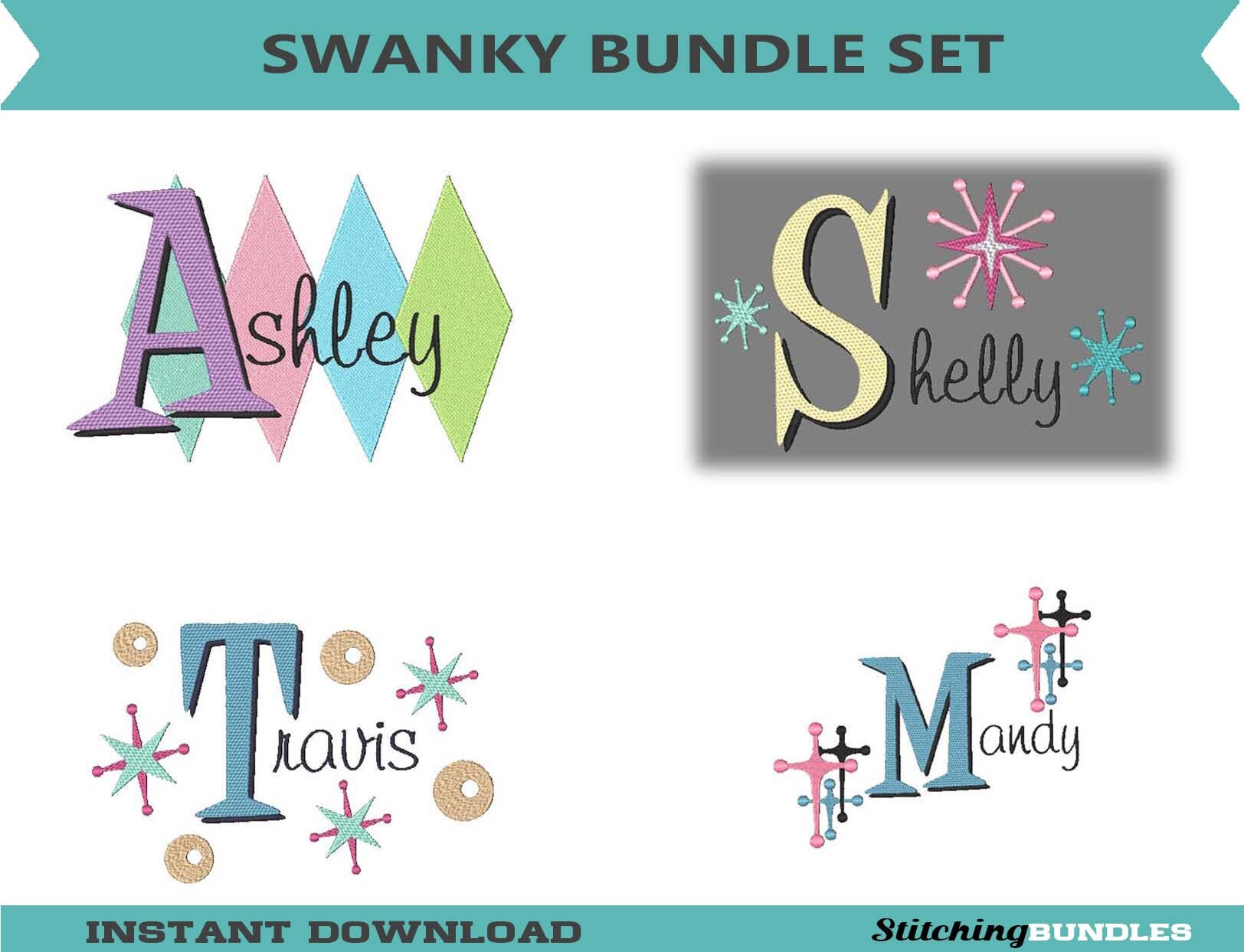 137 Retro Swanky Embroidery Machine Designs Bundle Set With | Etsy