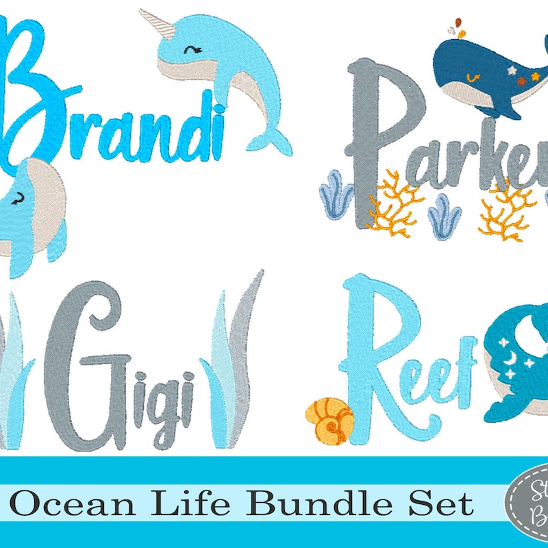 Sea Life Embroidery - Etsy