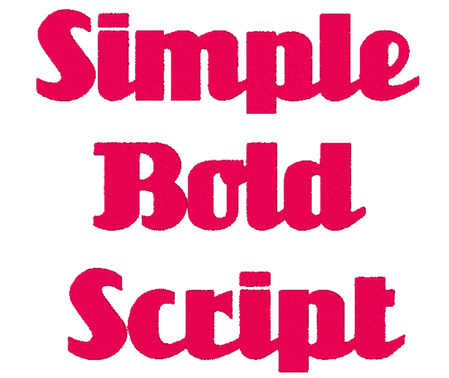 Simple Bold Script Embroidery Machine Designs Font 4 Sizes | Etsy