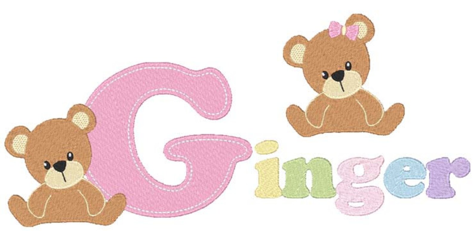 127 Baby Bear Embroidery Machine Designs Bundle Set With Font - Instant ...