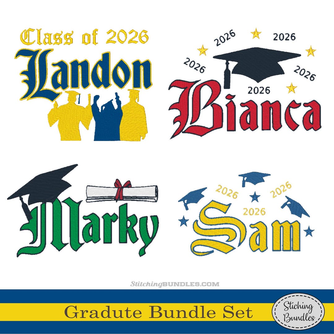 133 Graduate Class of 2026 Embroidery Machine Designs Bundle Set BX ...