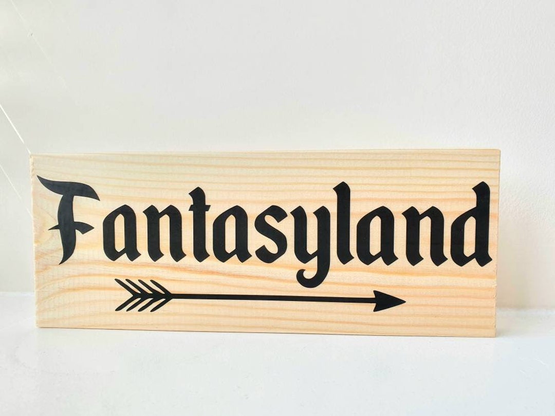 Free Standing 'fantasyland' Disney Inspired Wooden Sign - Etsy