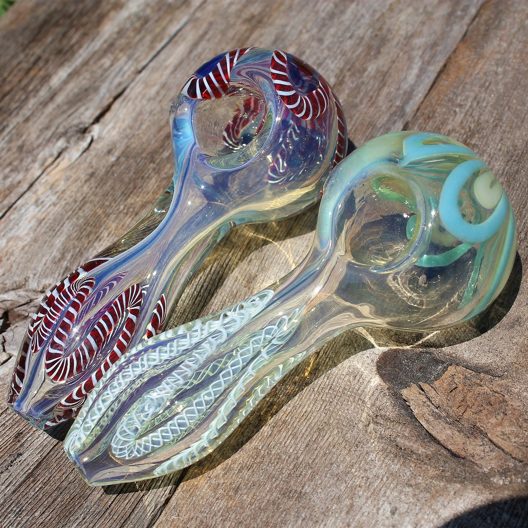 4” Glass Smoking Pipes Interior Decoration Smoke Bowls Silver Fumed ...